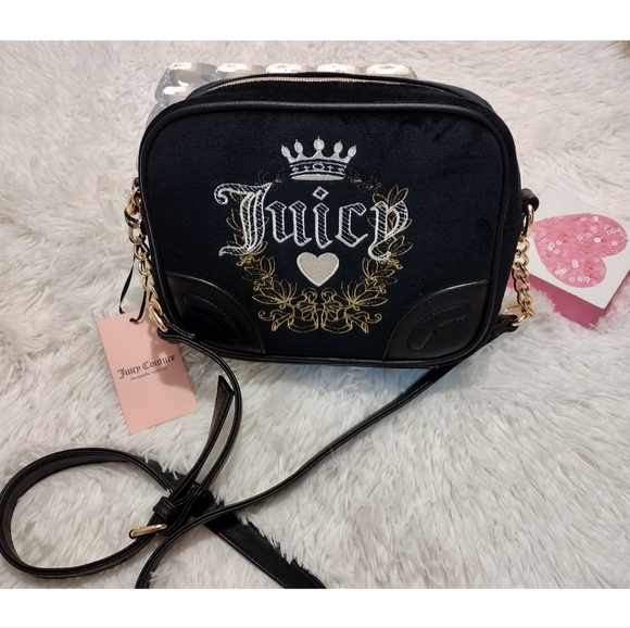 Juicy Couture | Bags | Juicy Couture Black Licorice Heritage Crossbody Bag Nwt | Poshmark